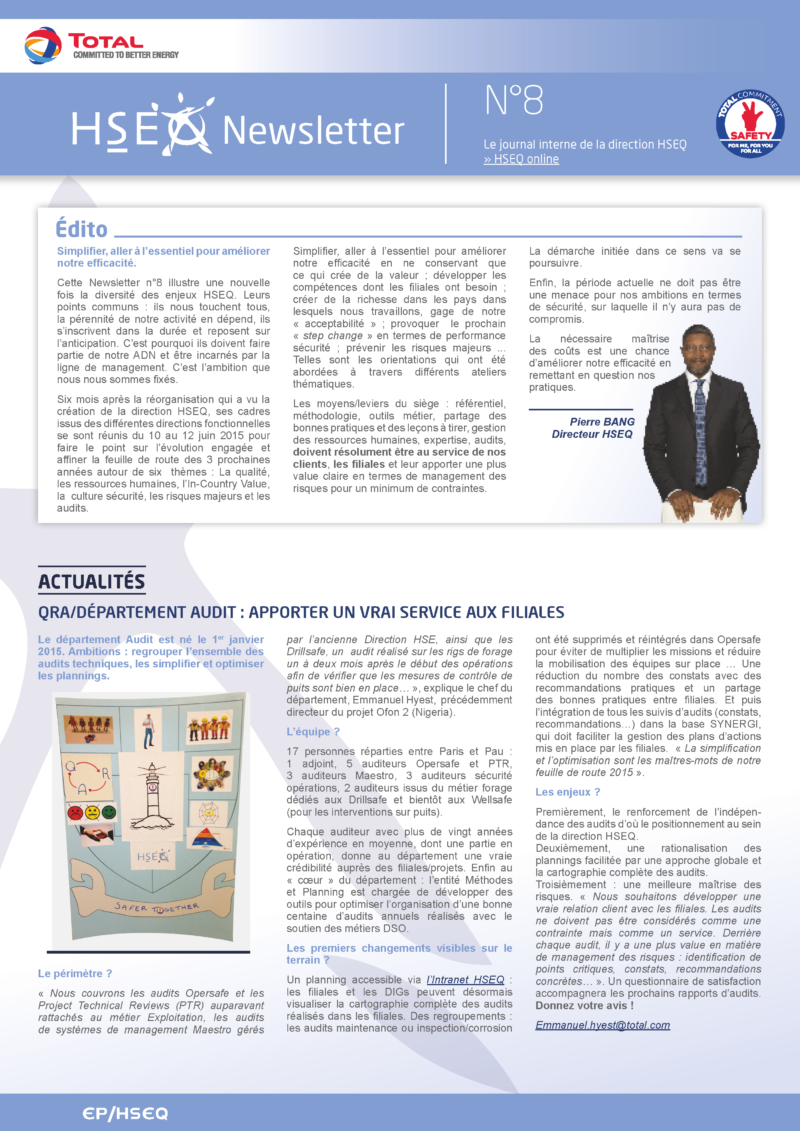 Newsletter HSE – Mon Induction HSE